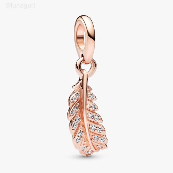Pandora | Jewelry | Pandora Floating Curved Feather Dangle Charm | Poshmark